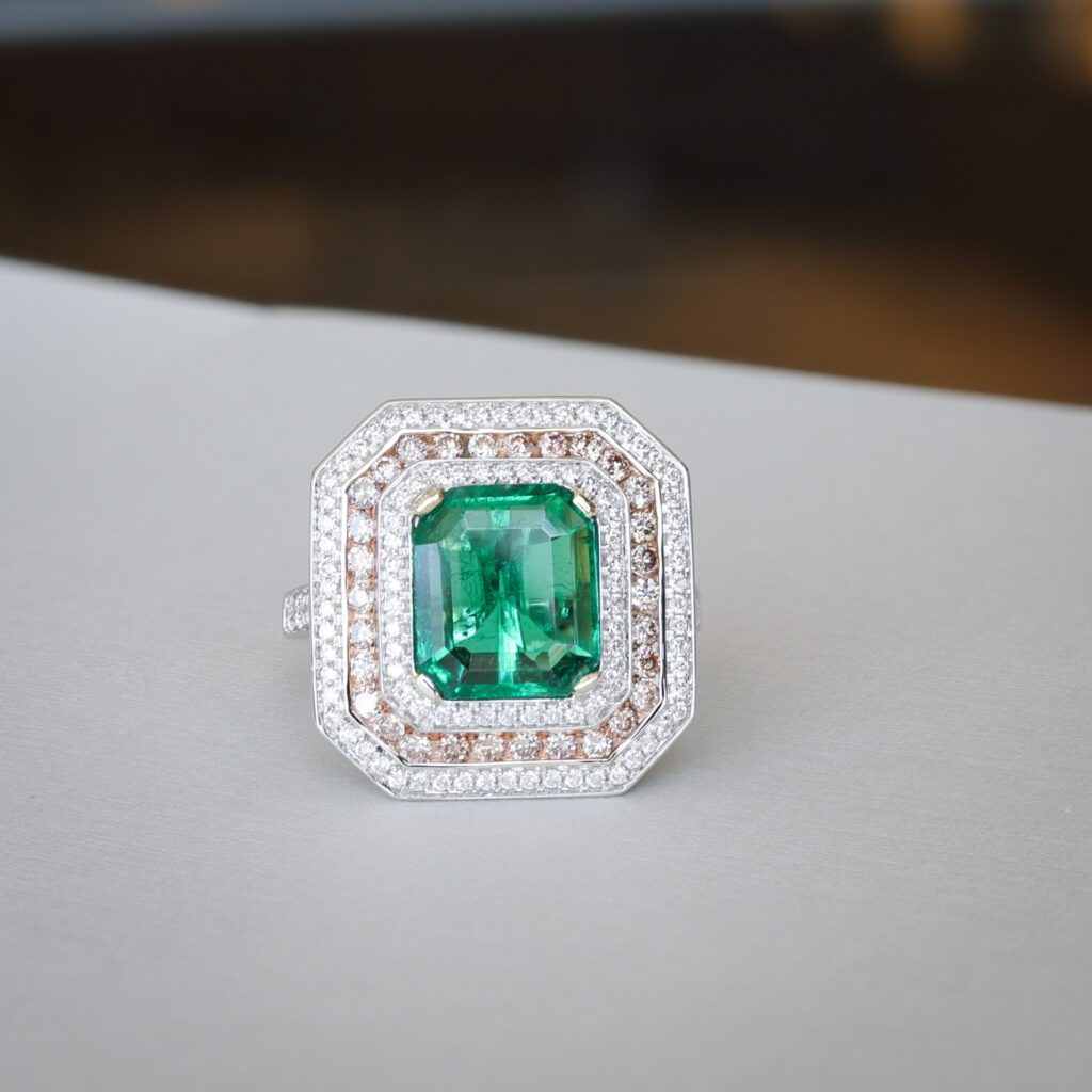 Emerald and Diamond Ring - Watson Workshop