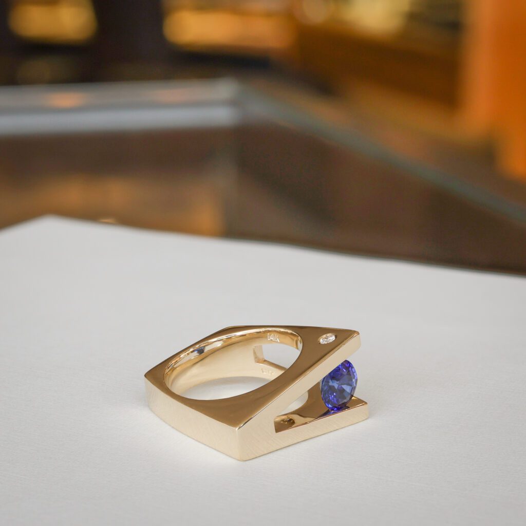 Watson Workshop V-Split Channel Set Sapphire and Diamond Ring (SOLD, but we can make another ...