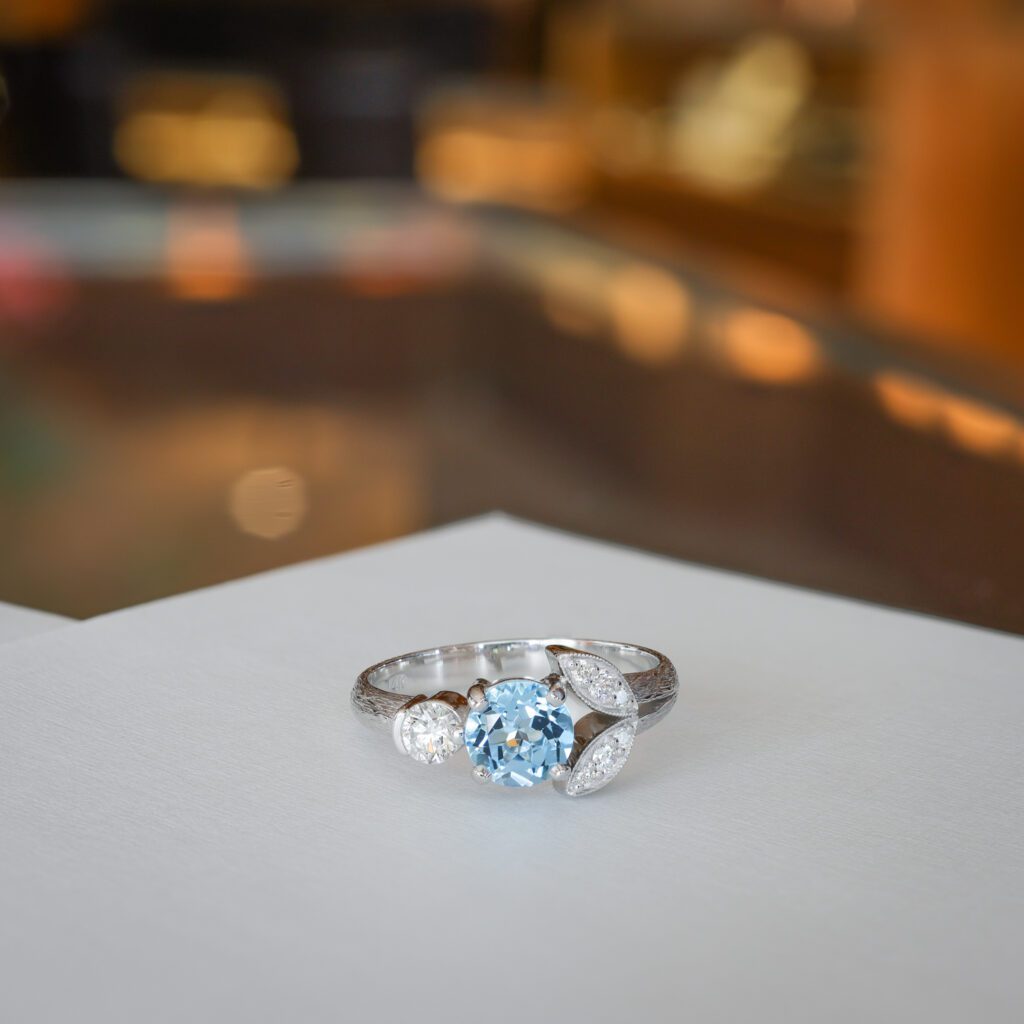 Watson Workshop "Folium Par" Blue Zircon and Diamond Ring - Watson Workshop