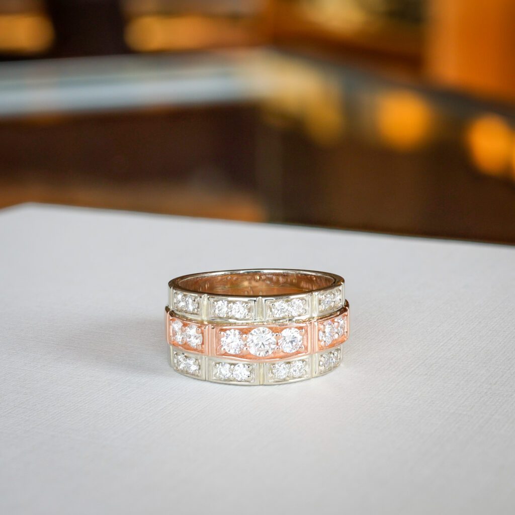 Watson Workshop "Geo Tres" Triple Stack Diamond Ring - Watson Workshop