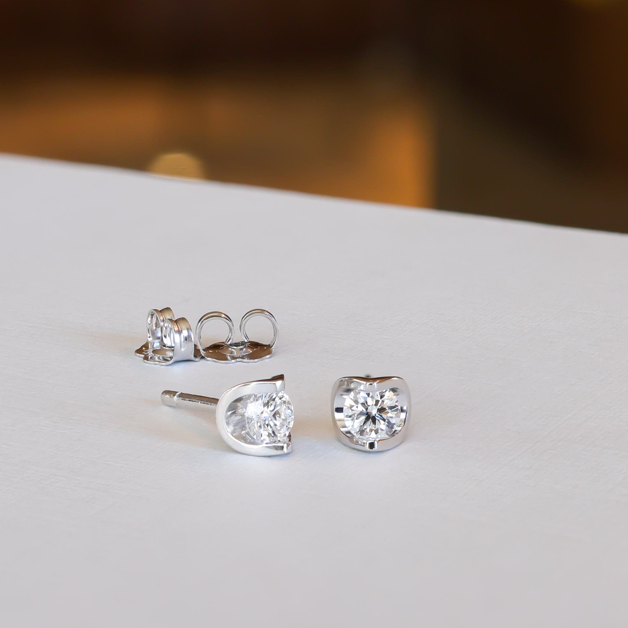 Watson Workshop "Luno" Channel Set Diamond Studs - Watson Workshop