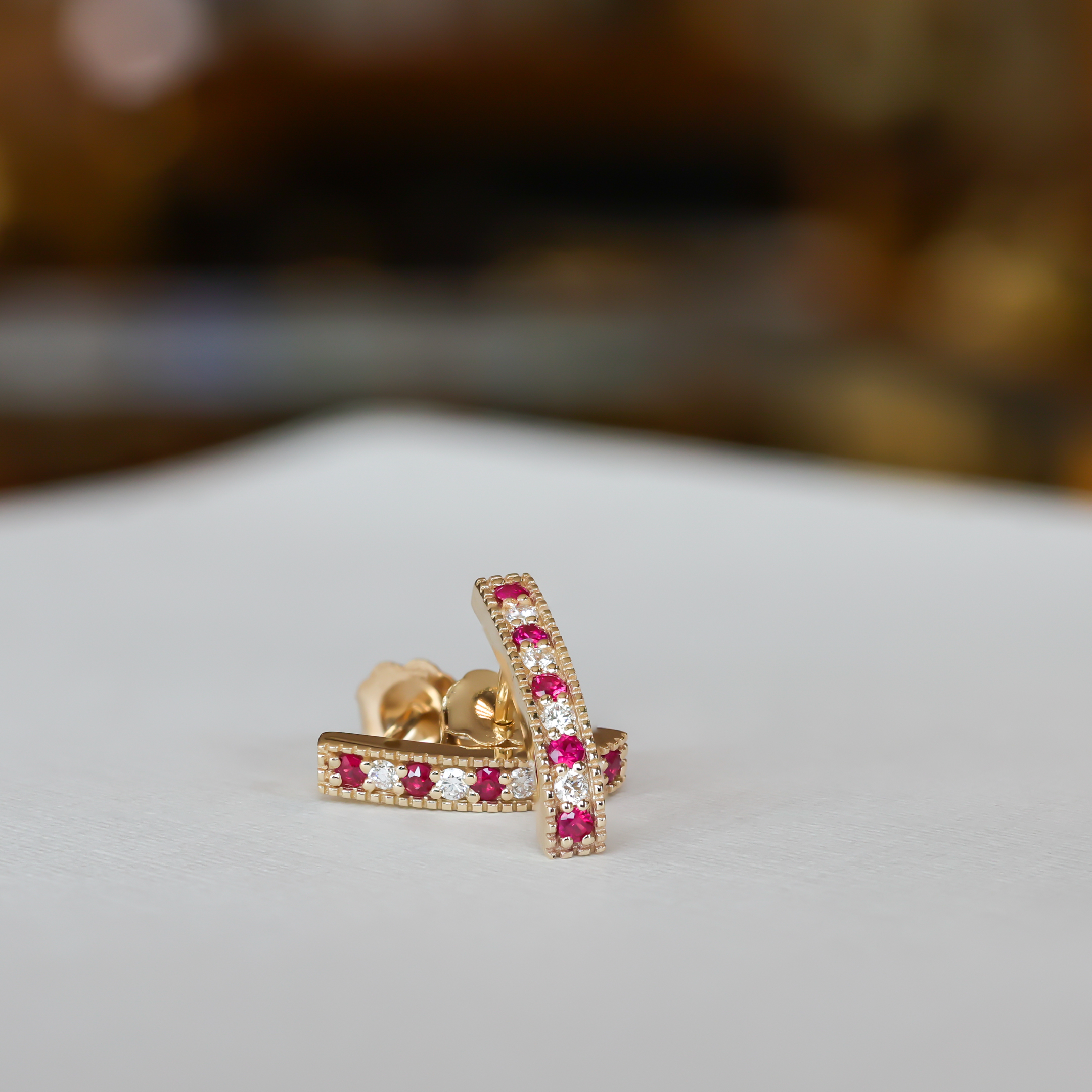 Watson Workshop "Talea" Diamond and Ruby Earrings - Watson Workshop