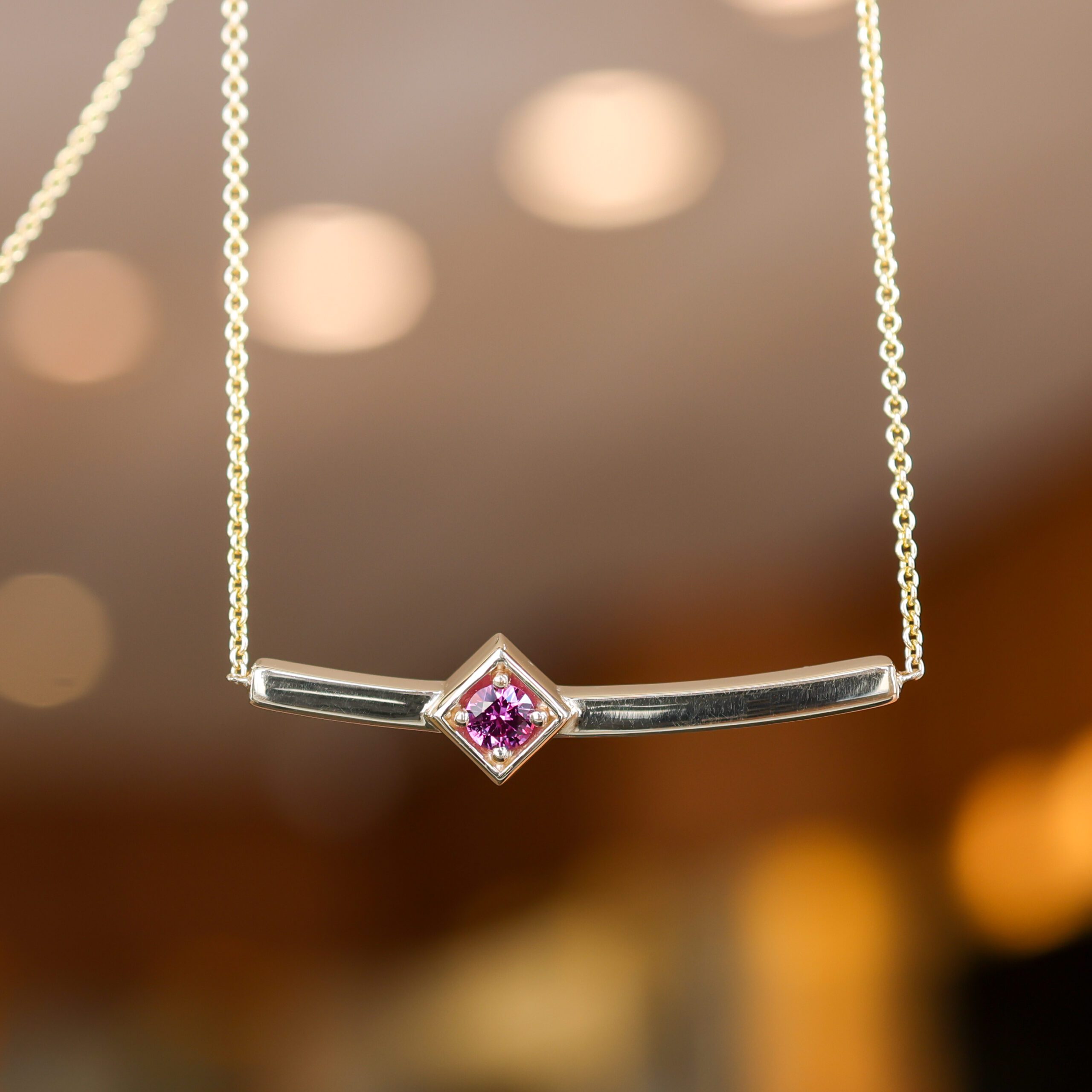 Watson Workshop "Astralis" Pink Sapphire Pendant and Cable Link Chain Necklace - Watson Workshop